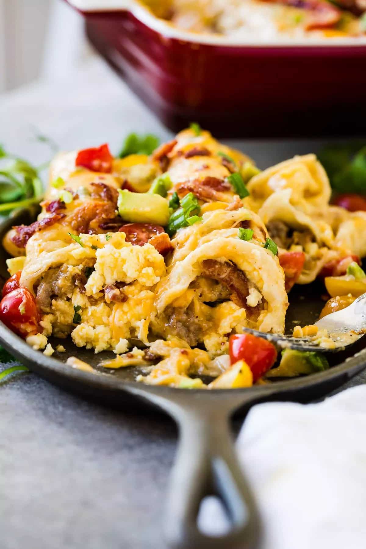 How to make Cheesy Salsa Verde Sausage Breakfast Enchiladas Recipe