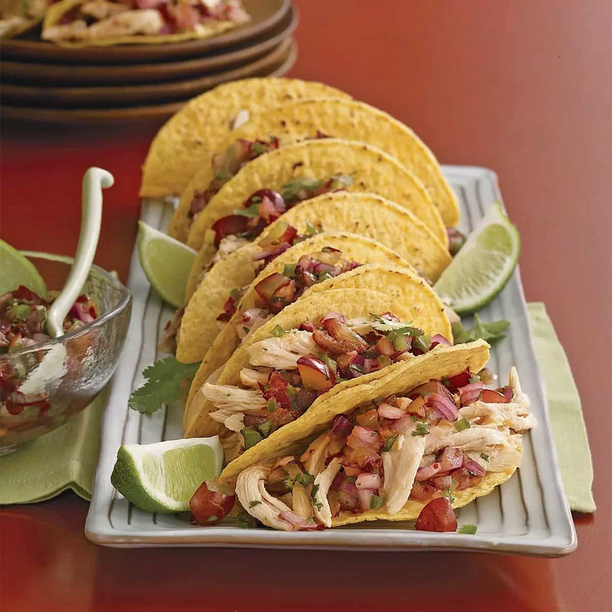 How to make Chicken Tacos With Spicy Grape Salsa Recipe