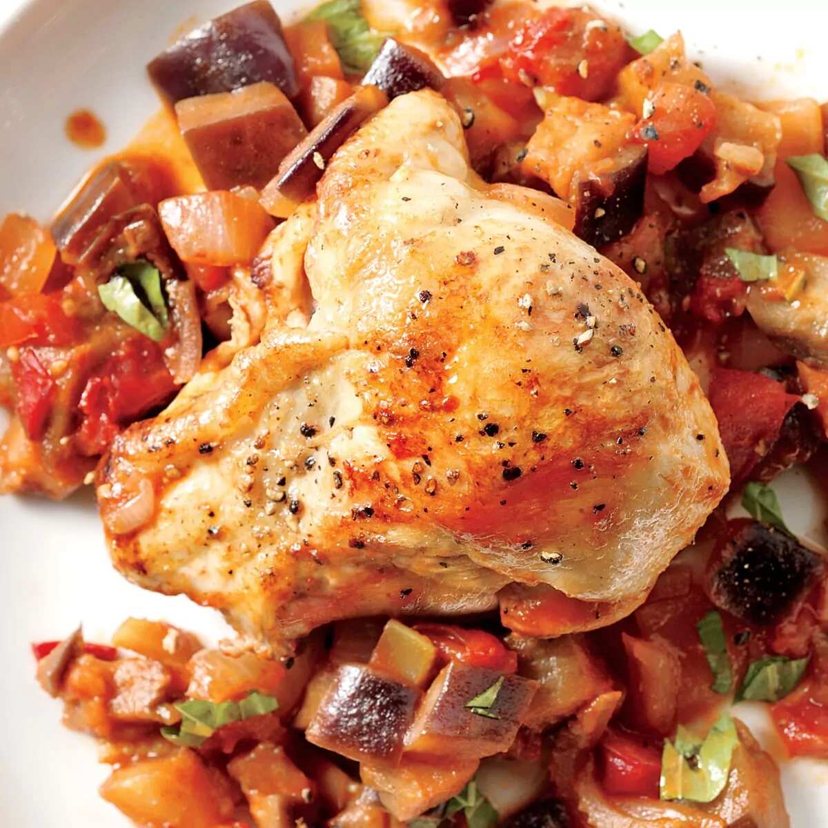 How to make Chicken With Caponata Ragout Recipe