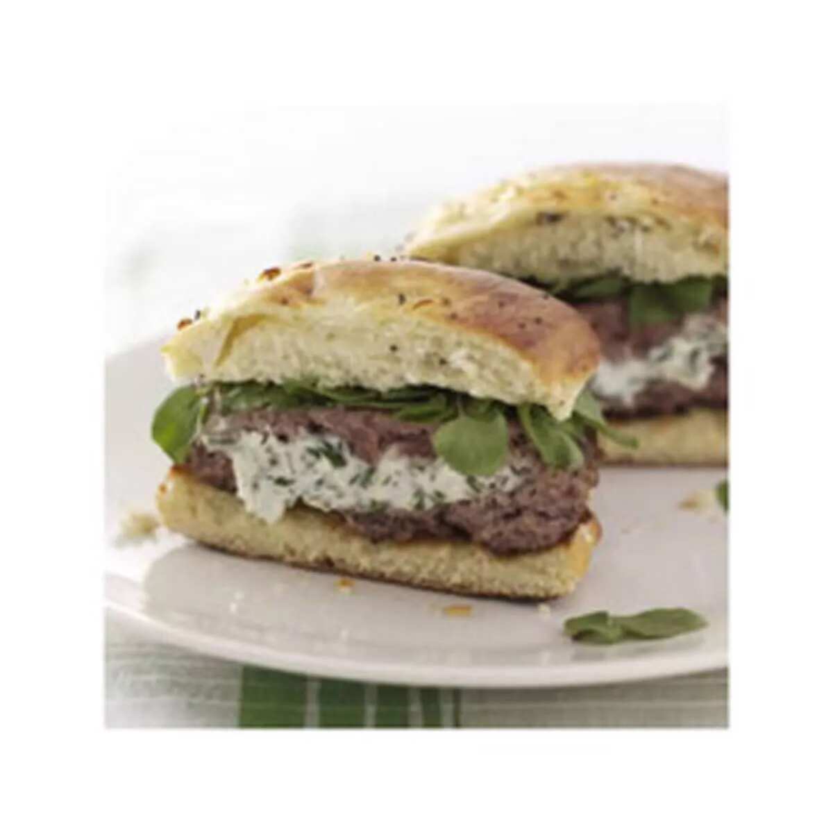 How to make Herbed Cream Cheese-stuffed Lamb Burgers Recipe