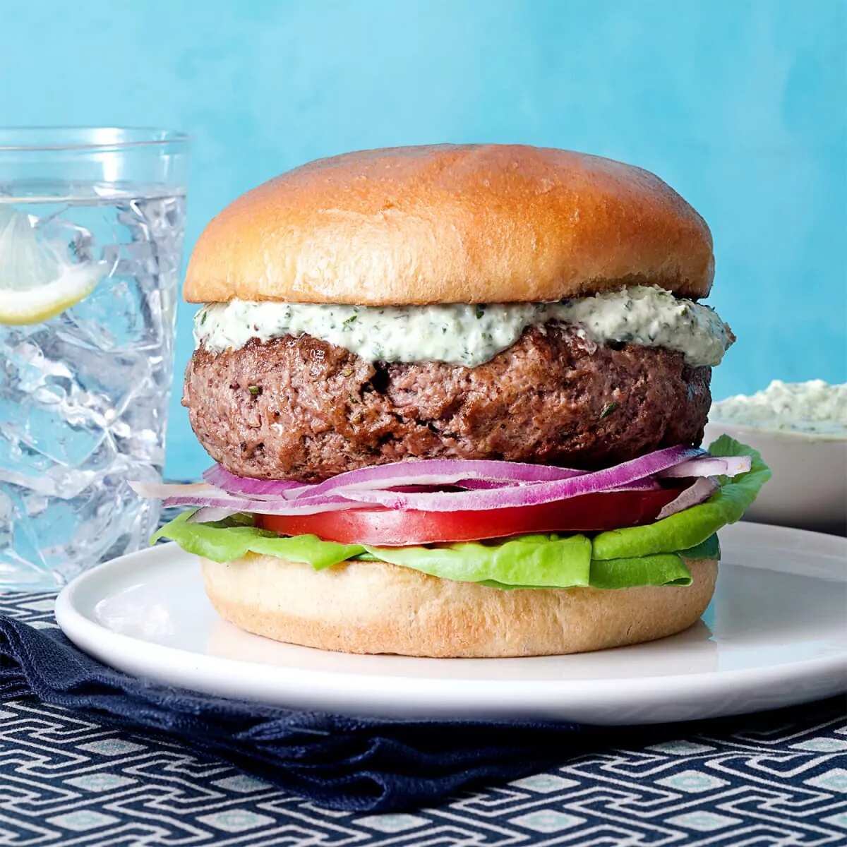 How to make Lamb Burgers With Mint & Parsley Ranch Dressing Recipe