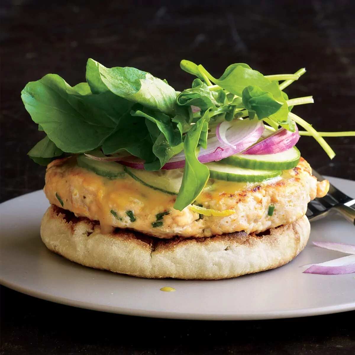 How to make Open-face Salmon Burgers With Honey Mustard Recipe