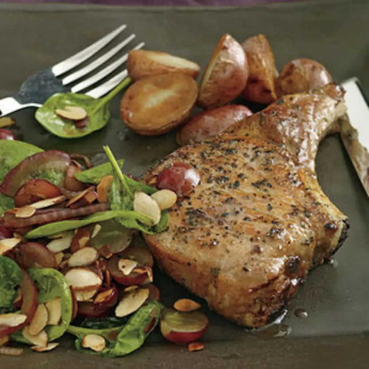 How to make Pan-fried Chops With Grape Salad Recipe