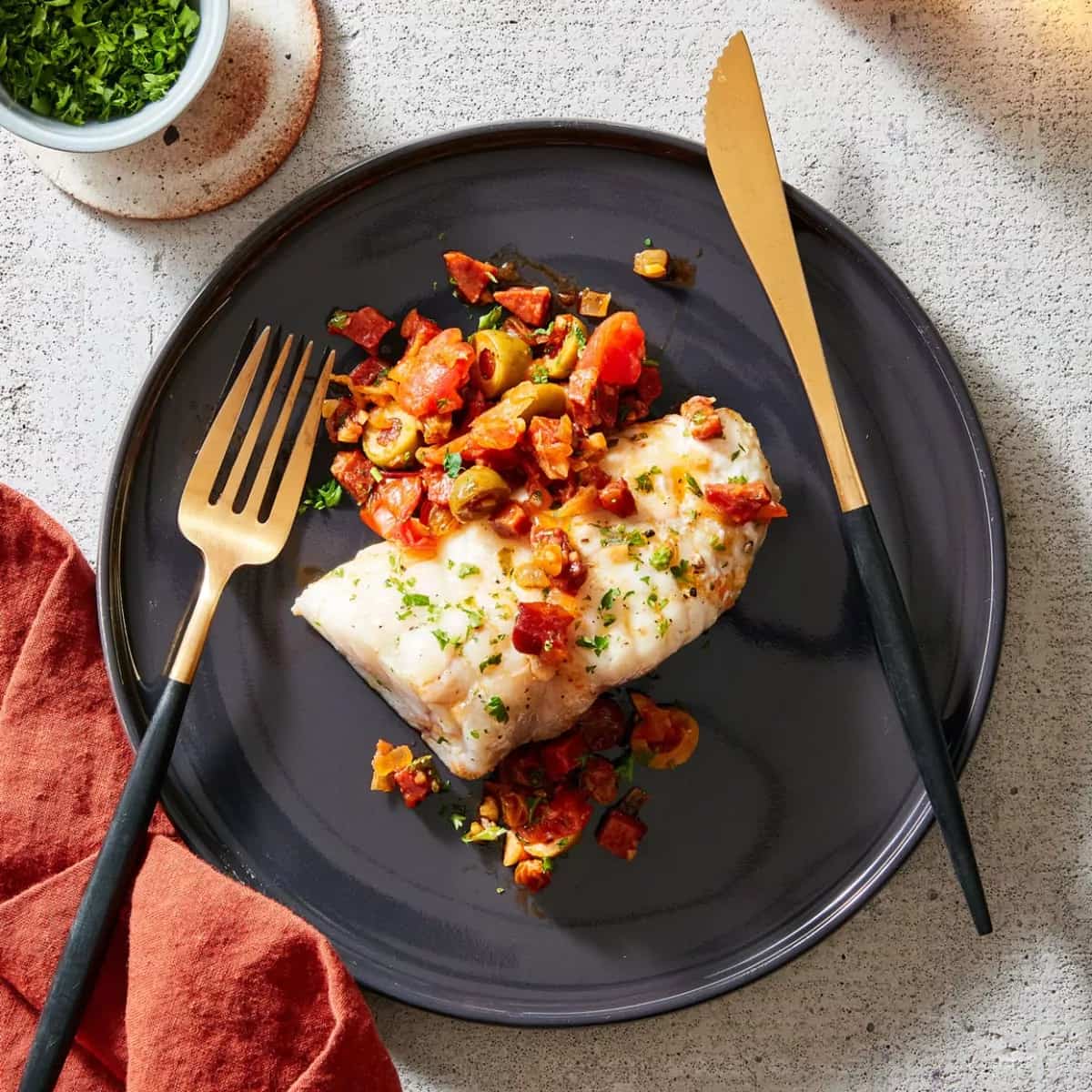 How to make Roasted Monkfish With Picadillo Sauce Recipe