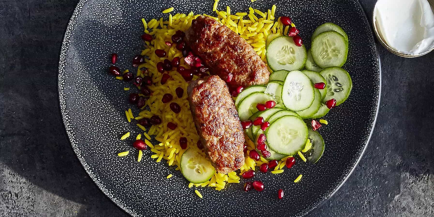 How to make Chicken Kofta With Pomegranate Rice Recipe