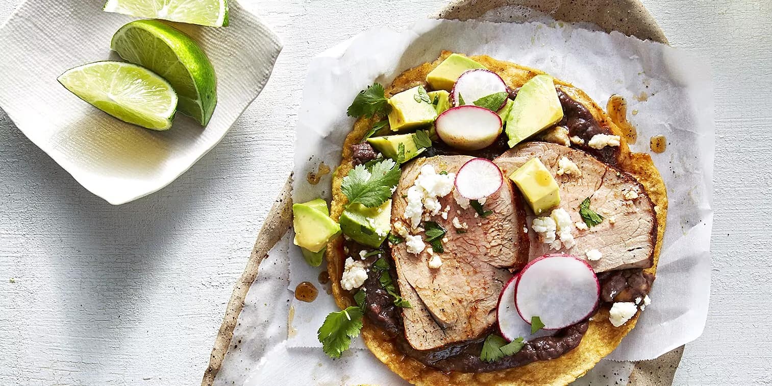 How to make Chile-rubbed Pork Tostadas Recipe