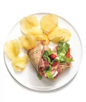 How to make Salami And Roasted Red Pepper Wraps Recipe