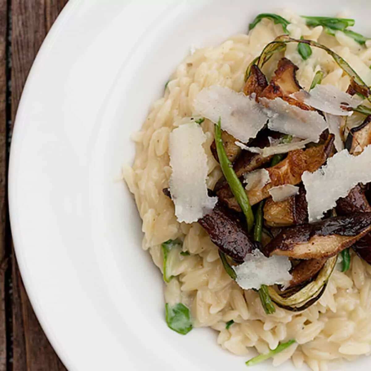 How to make Orzo Cooked Risotto Style With Shiitake Mushrooms And ...