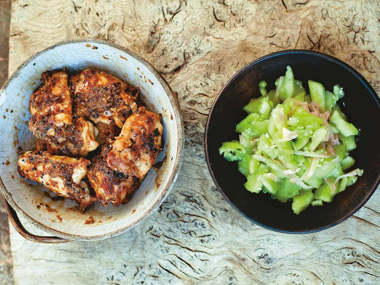 How to make Japanese Ginger And Garlic Chicken With Smashed Cucumber Recipe