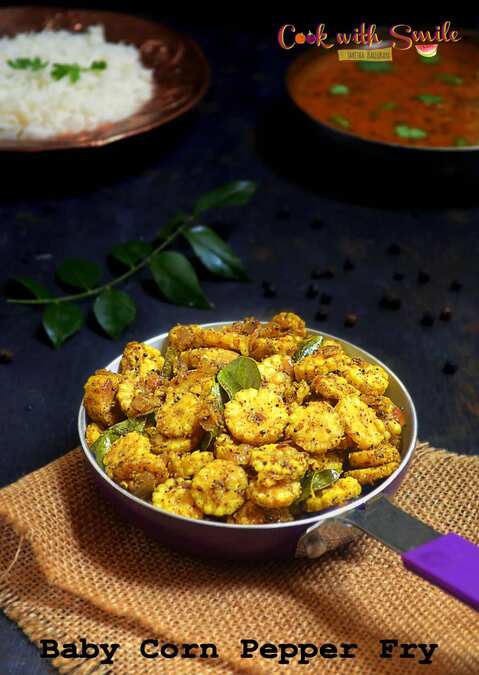 how to make baby corn pepper fry in kannada