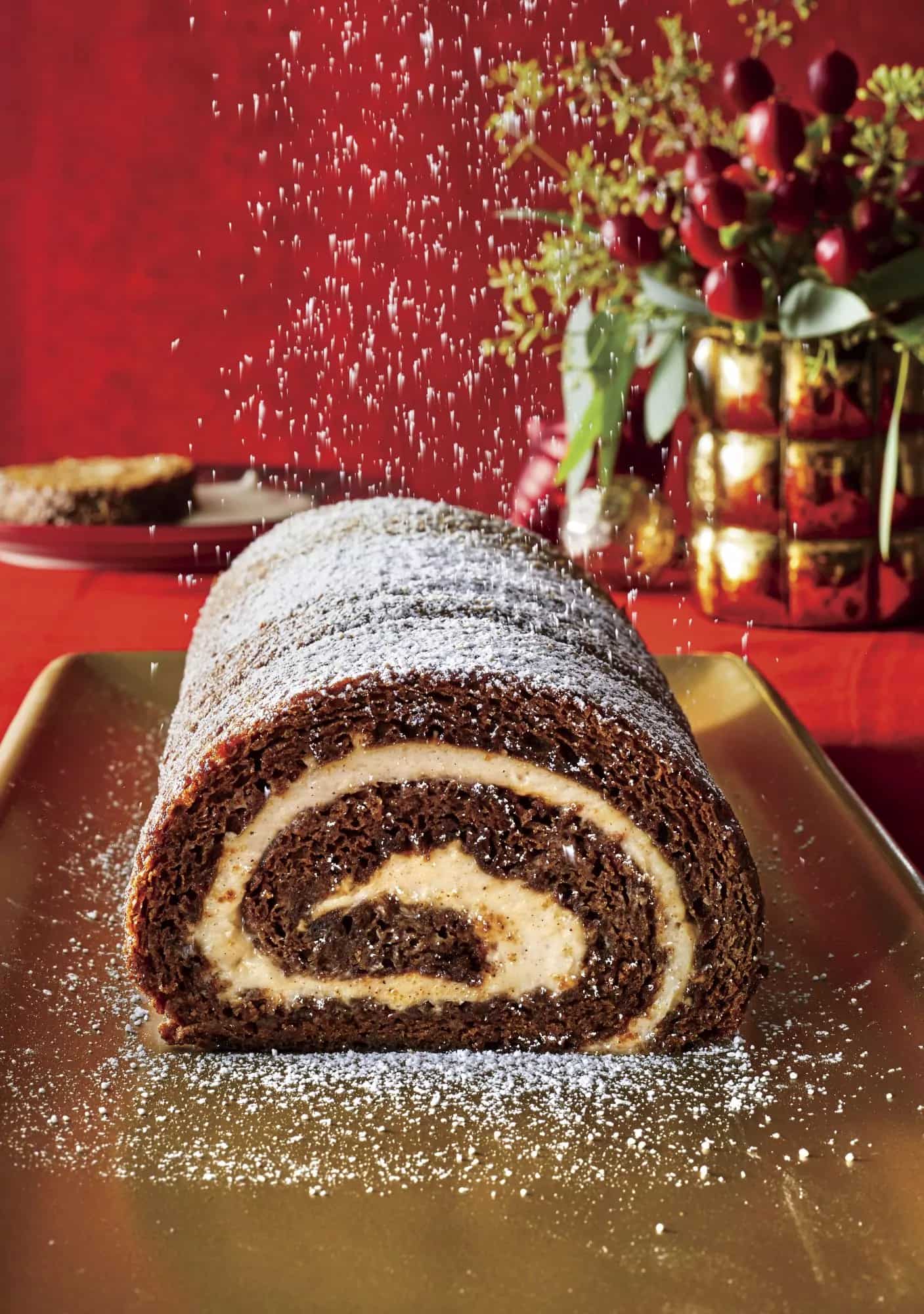 How to make Gingerbread Cake Roll With Eggnog Cream Recipe