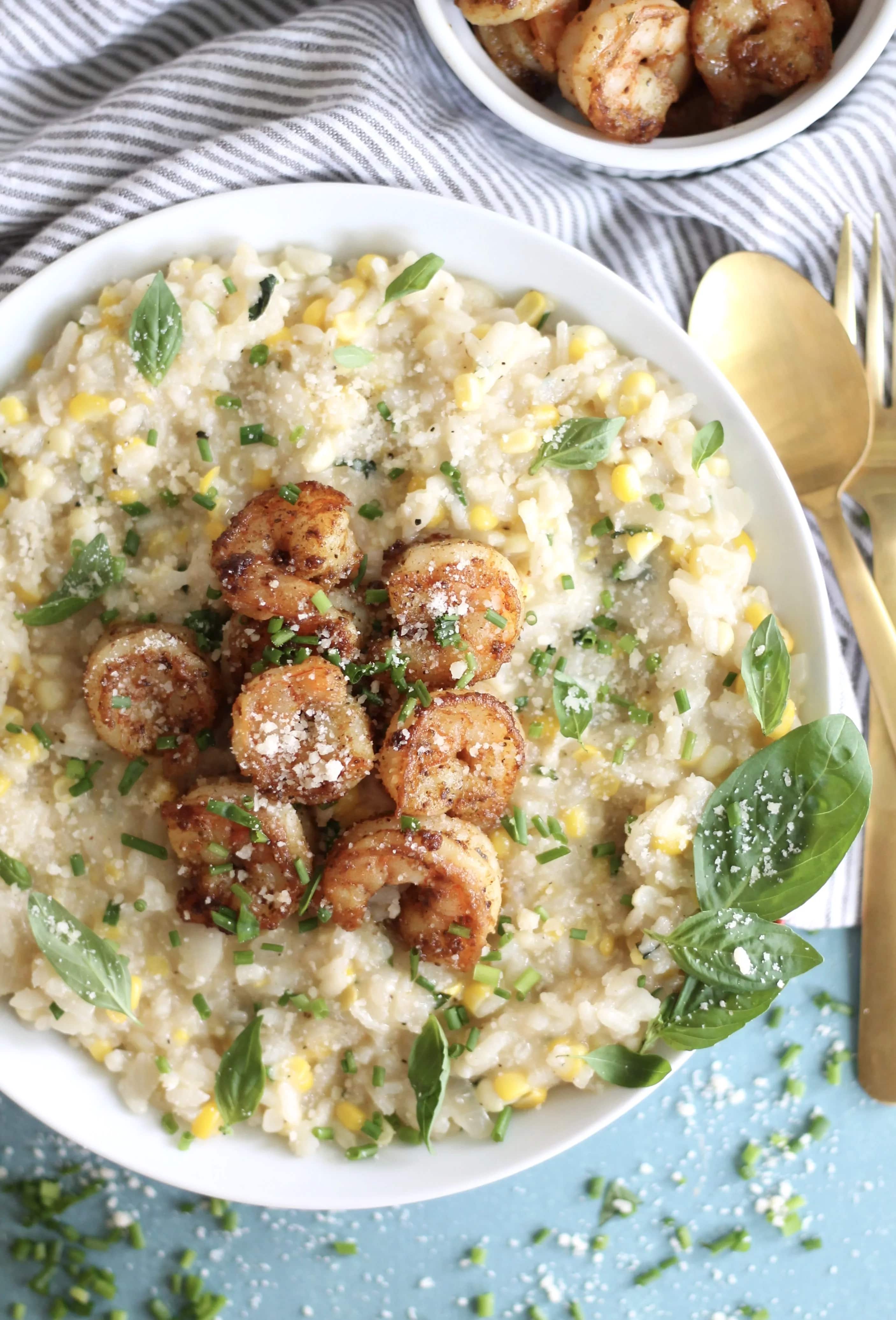 How to make Sweet Corn Risotto With Old Bay Shrimp Recipe