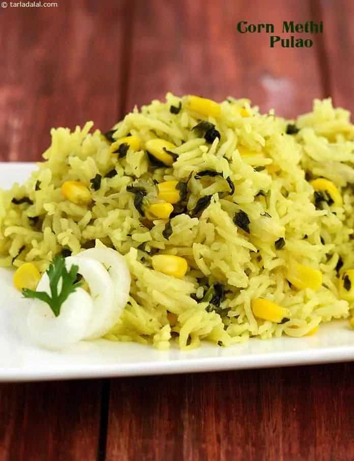 How to make Corn Methi Pulao Recipe