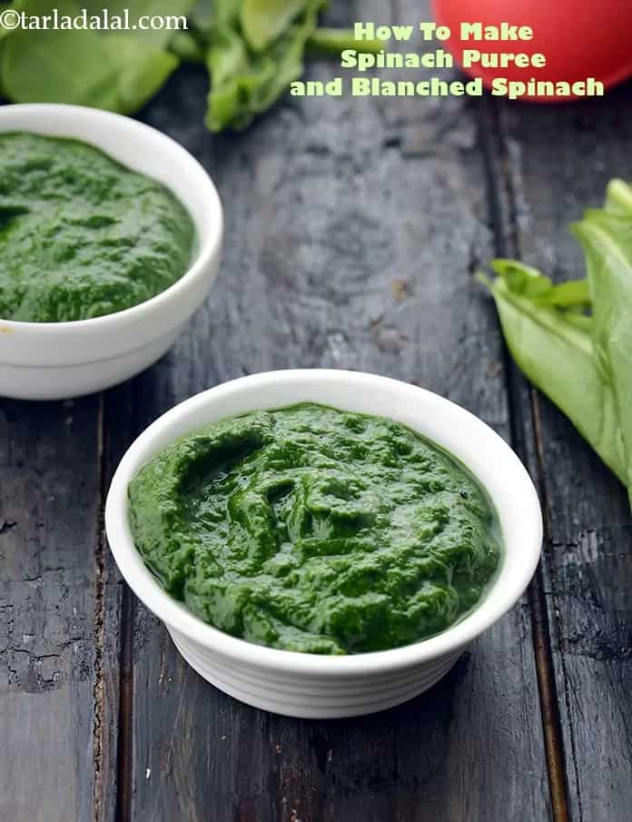 How to make Spinach Puree And Blanched Spinach Recipe