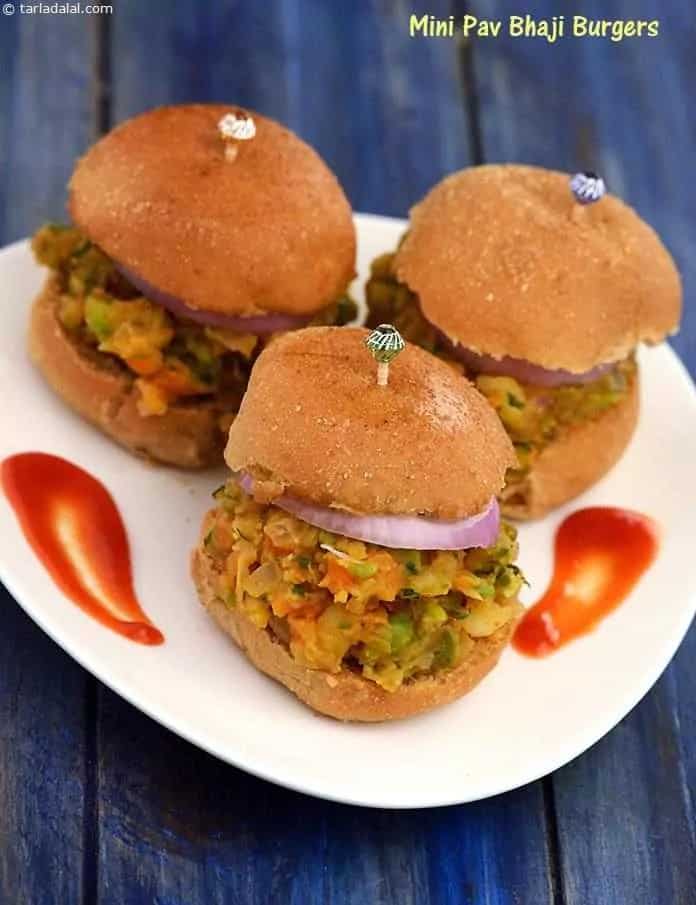 How to make Mini Pav Bhaji Burgers Recipe