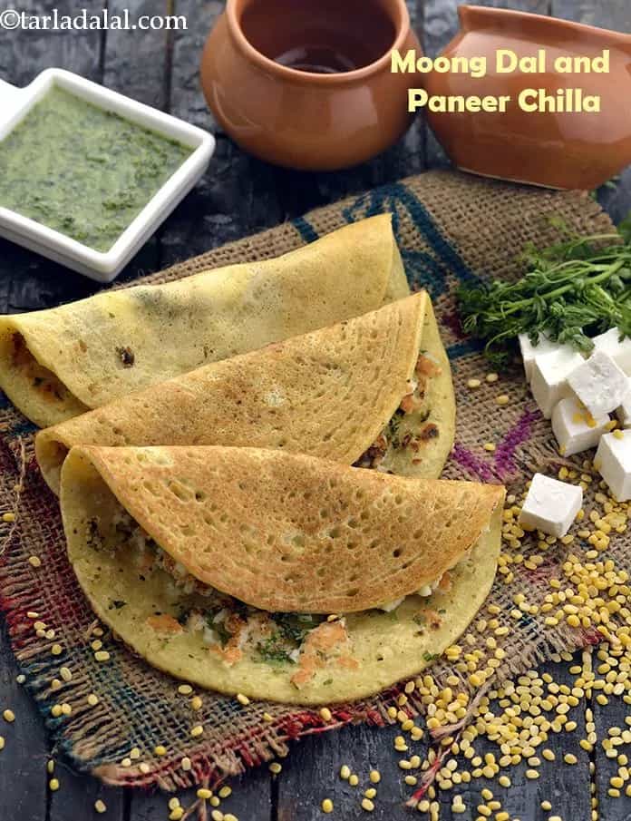 How to make Moong Dal And Paneer Chilla Recipe