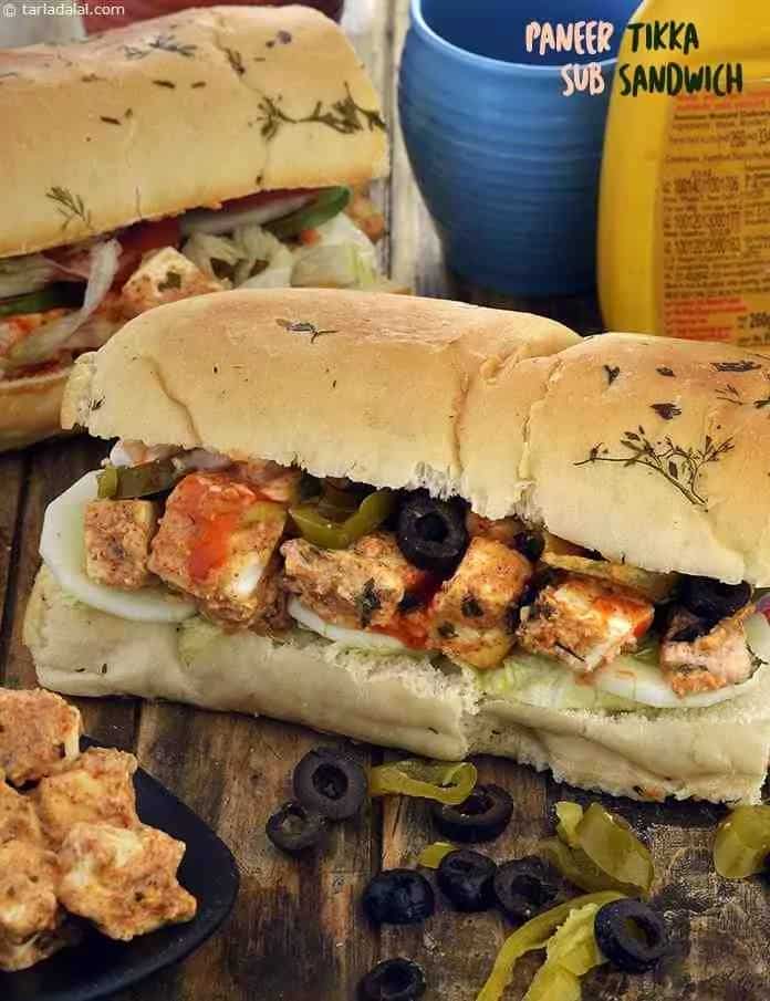 How to make Paneer Tikka Sub Sandwich Recipe