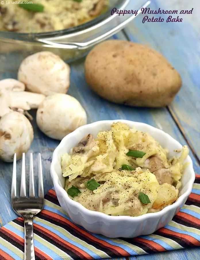How to make Peppery Mushroom And Potato Bake Recipe