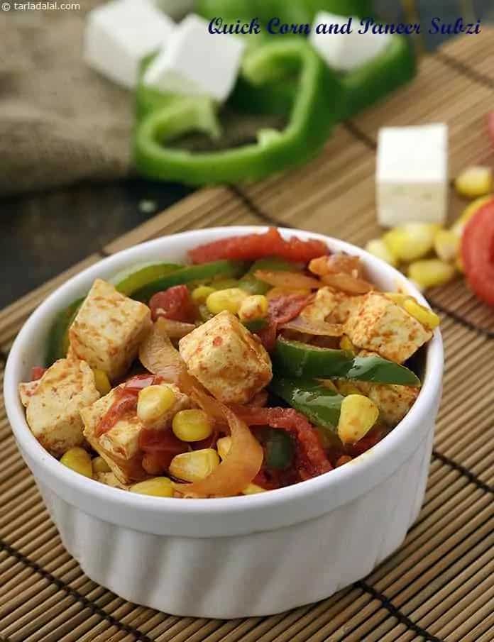 How to make Quick Corn And Paneer Subzi Recipe