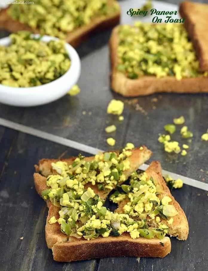 How to make Spicy Paneer On Toast Recipe