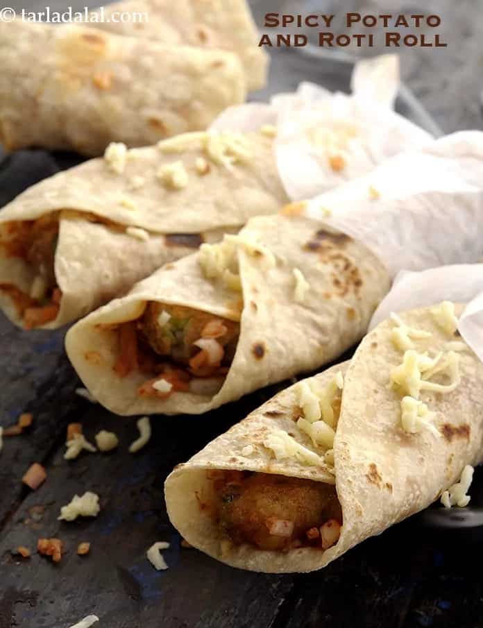 How to make Spicy Potato And Roti Roll Recipe