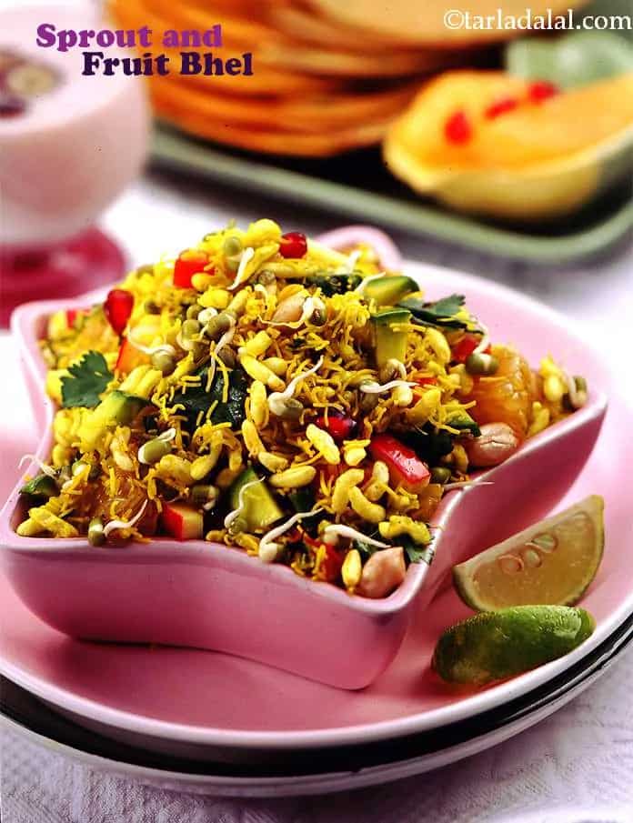 How to make Sprout And Fruit Bhel Recipe