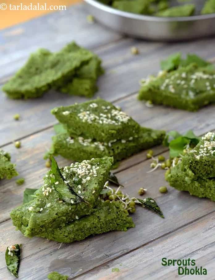 How to make Sprouts Dhokla Recipe