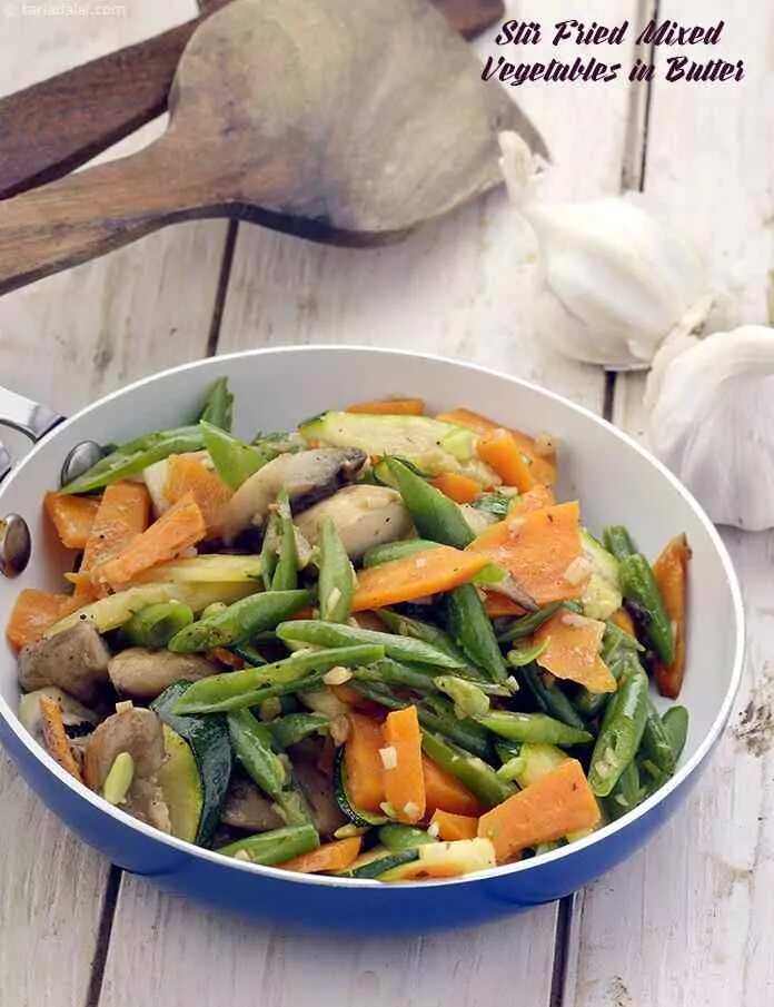 How to make Stir Fried Mixed Vegetables In Butter Recipe