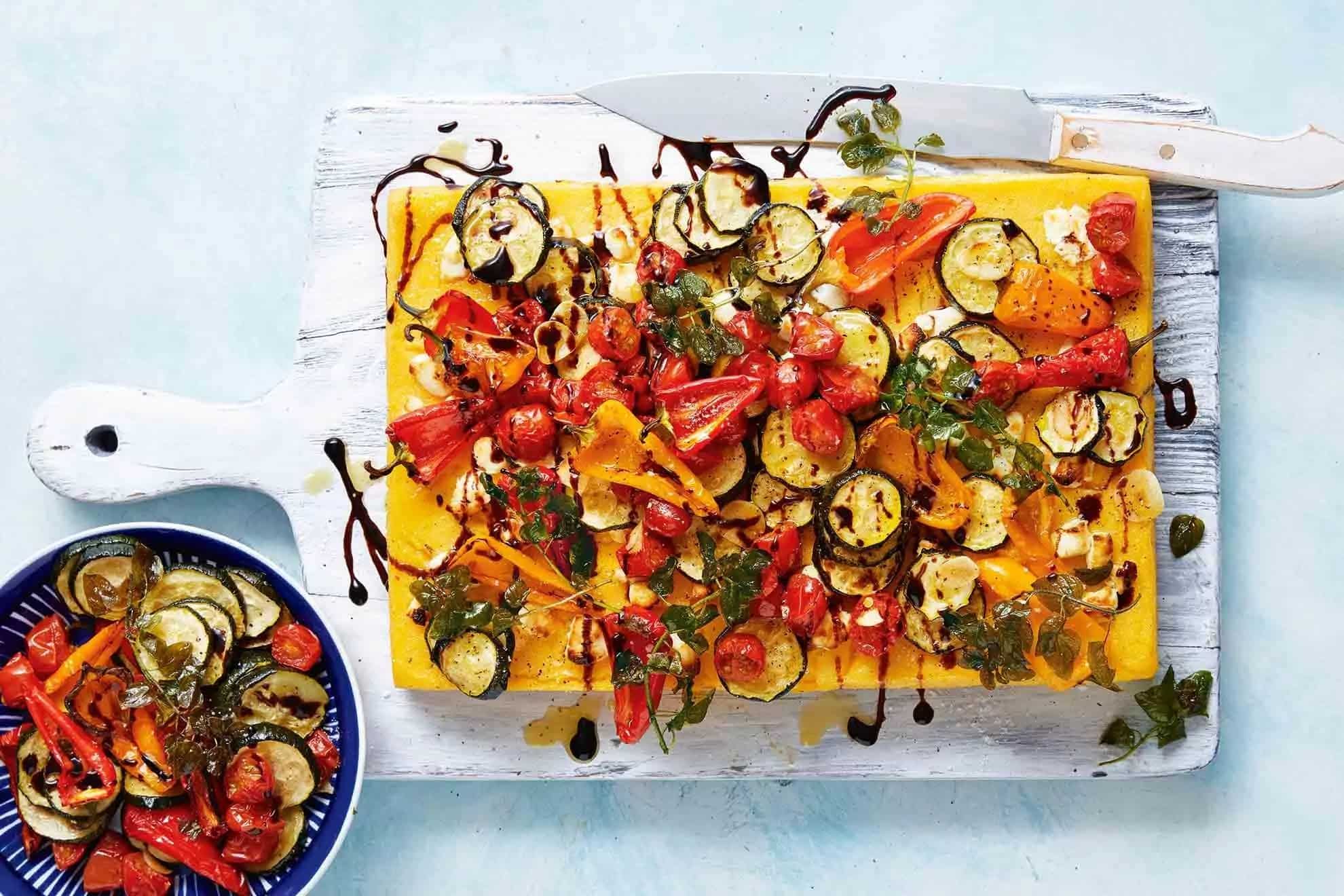 How to make Mediterranean Polenta Traybake Recipe