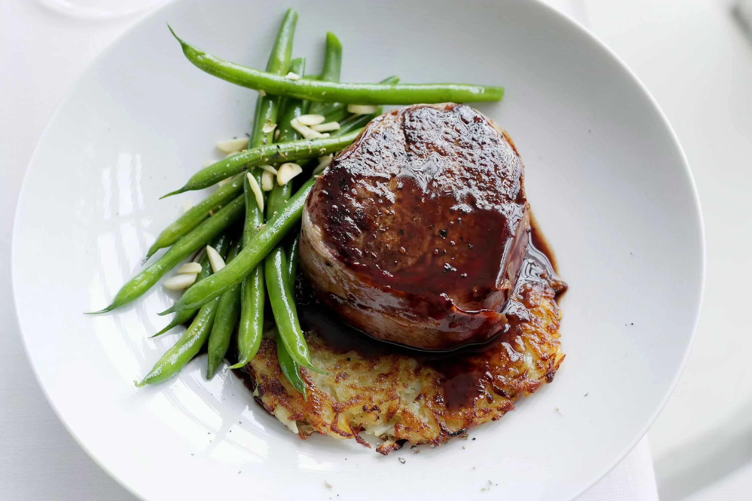 How to make Beef Fillet On Potato Rosti With Red Wine Jus Recipe