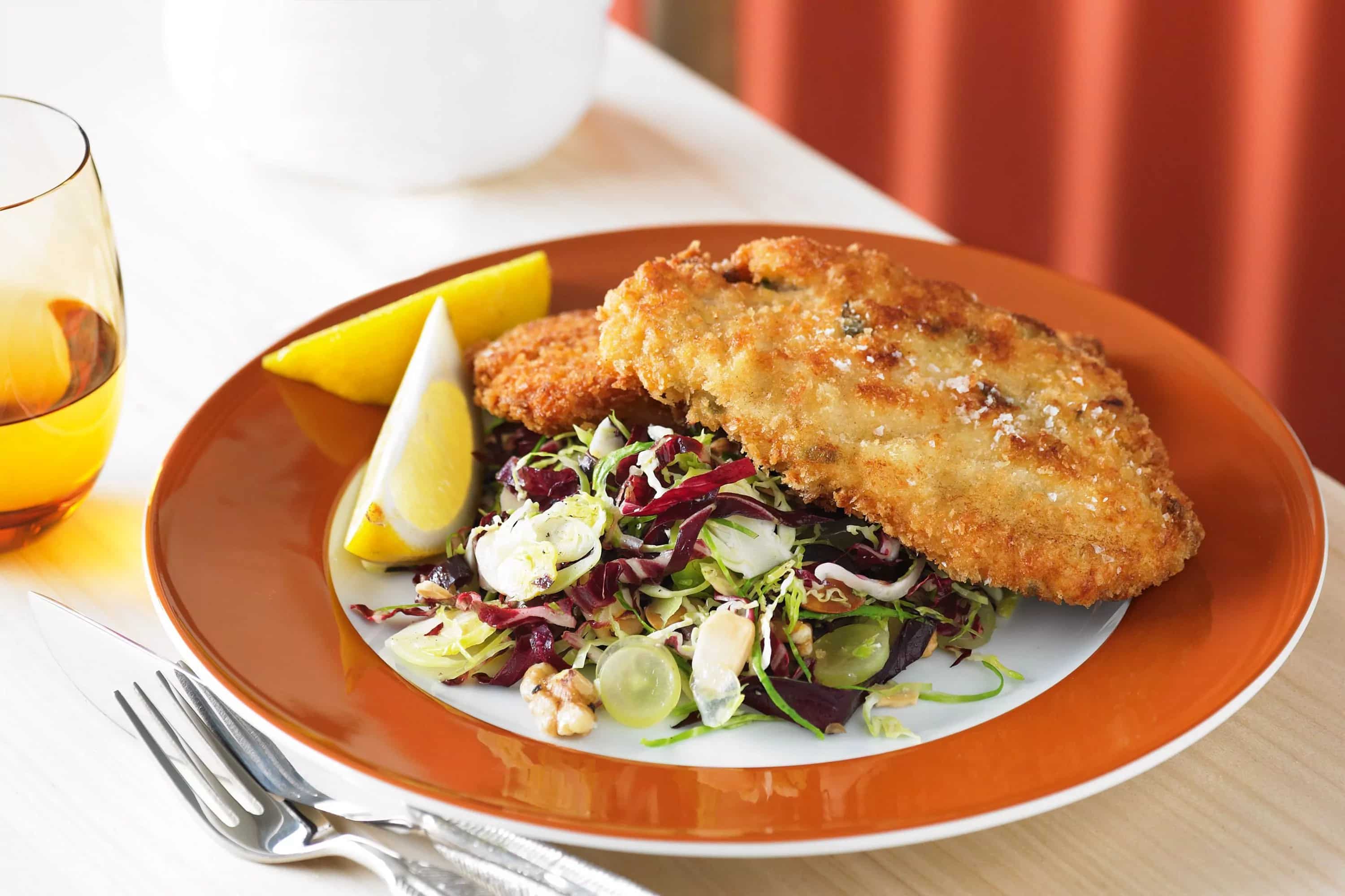 How to make Buttermilk Schnitzels With Winter Slaw Recipe