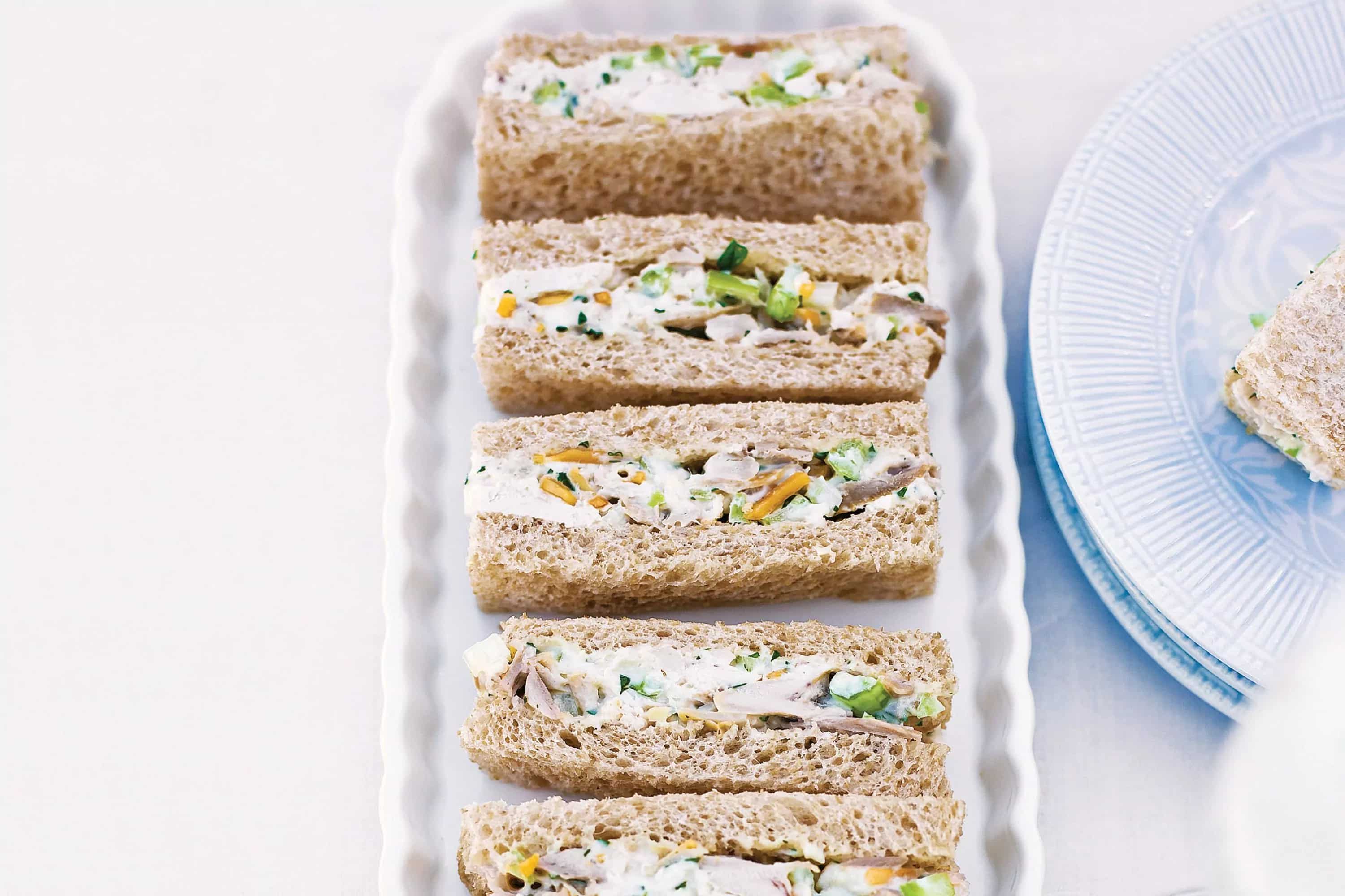 How to make Chicken And Almond Ribbon Sandwiches Recipe