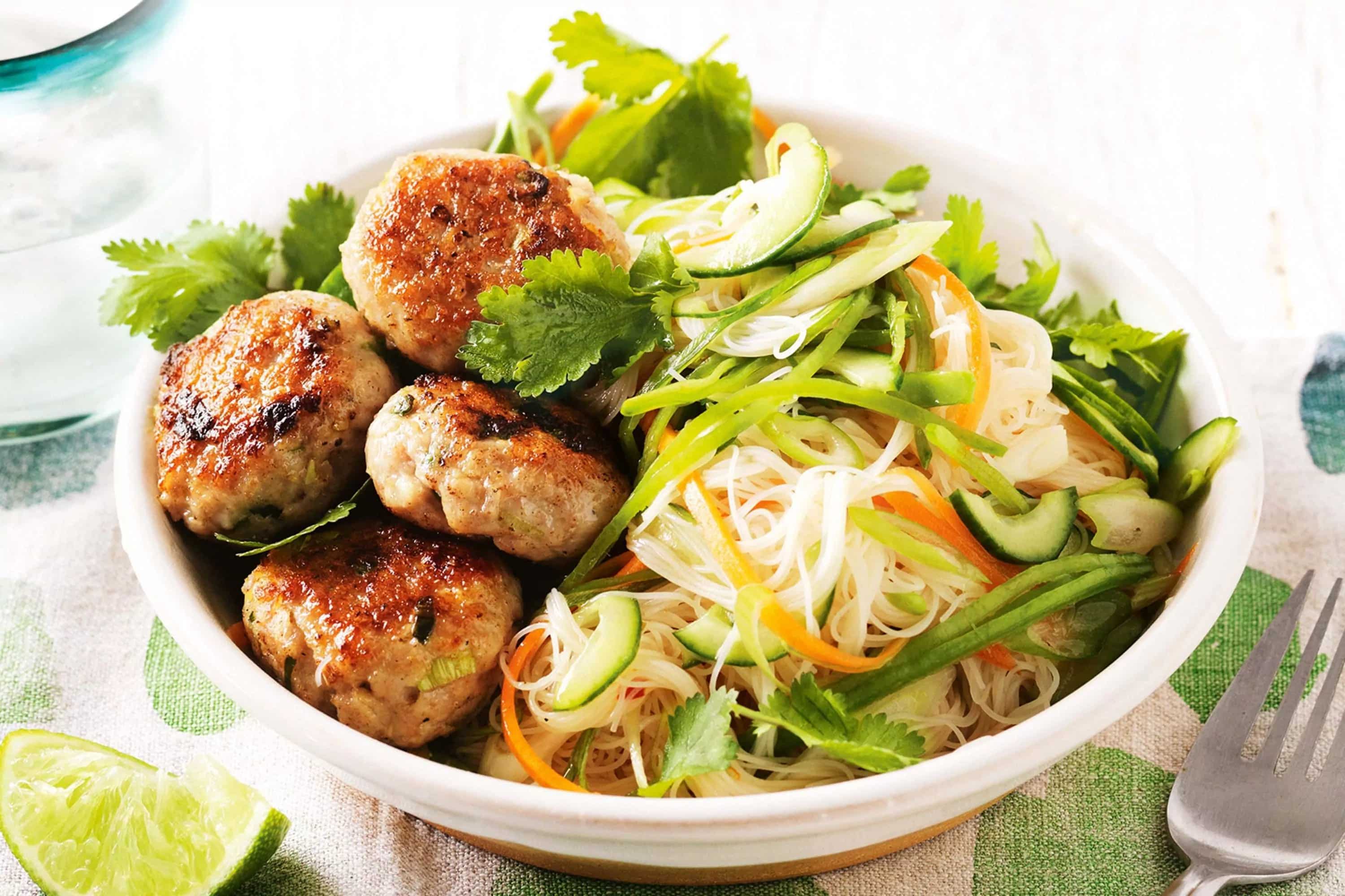 How to make Chicken Patties With Noodle Salad Recipe