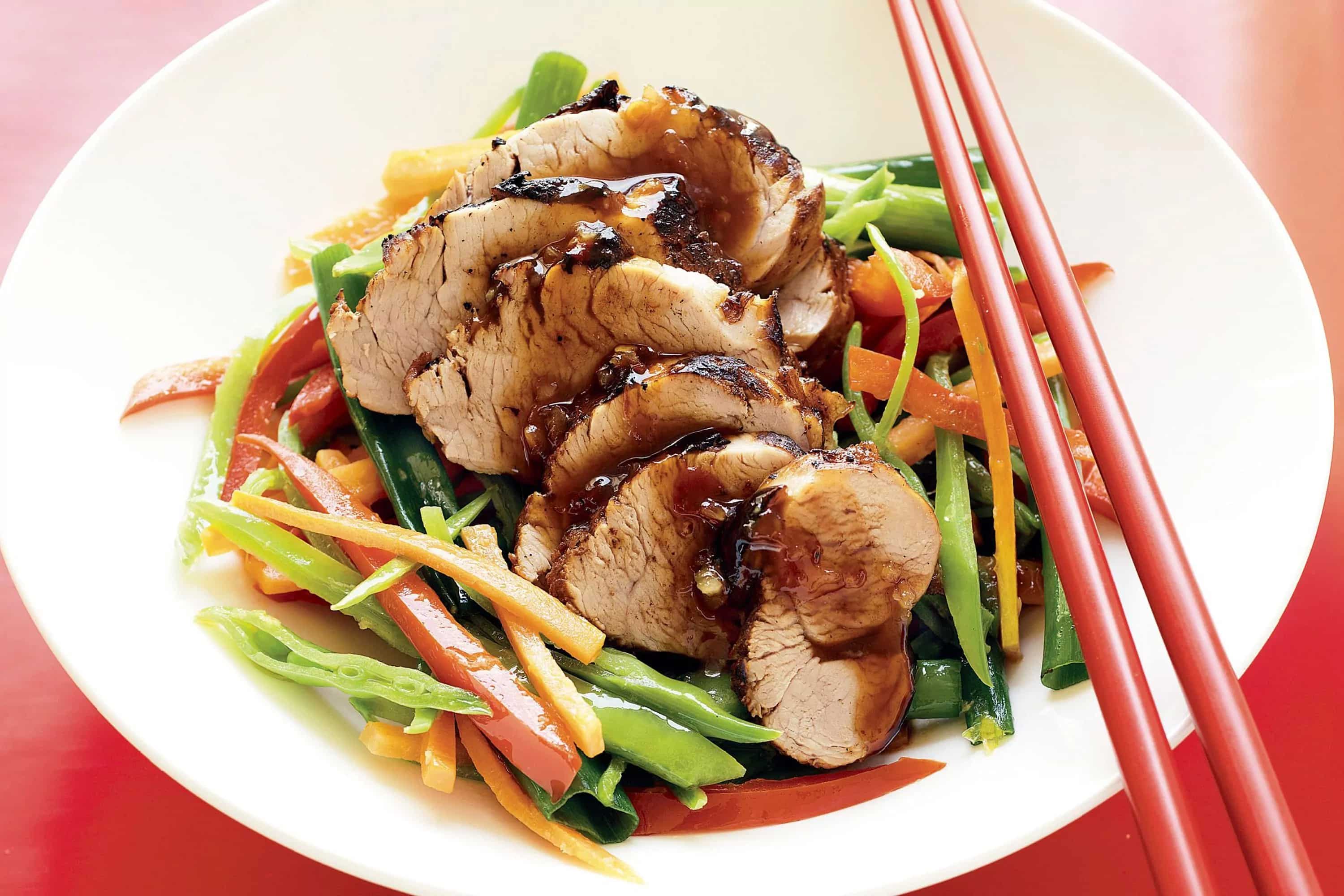 How To Make Chinese Roasted Pork With Stir Fried Vegetables Recipe