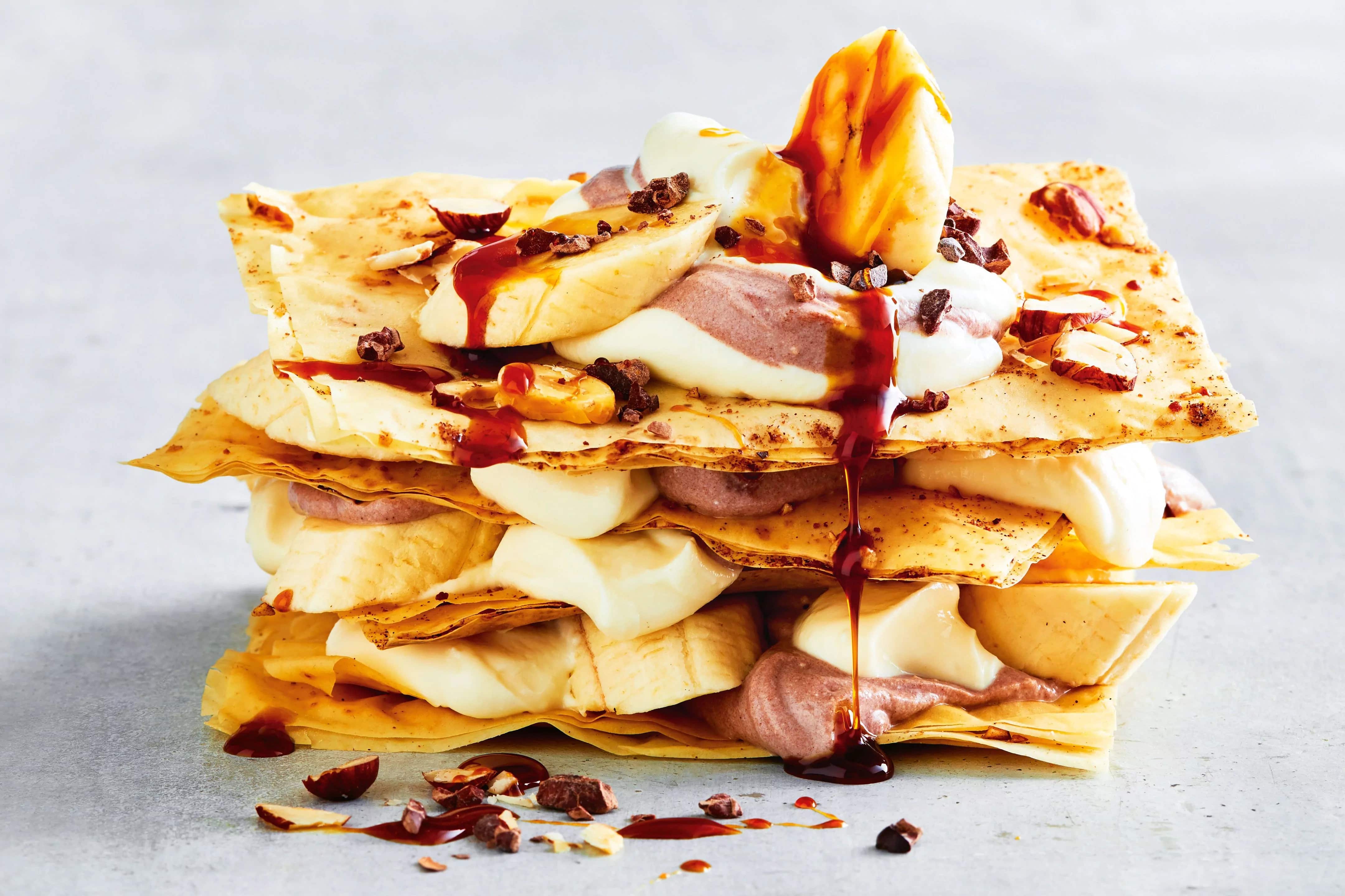 How to make Choc Banoffee Filo Stack Recipe
