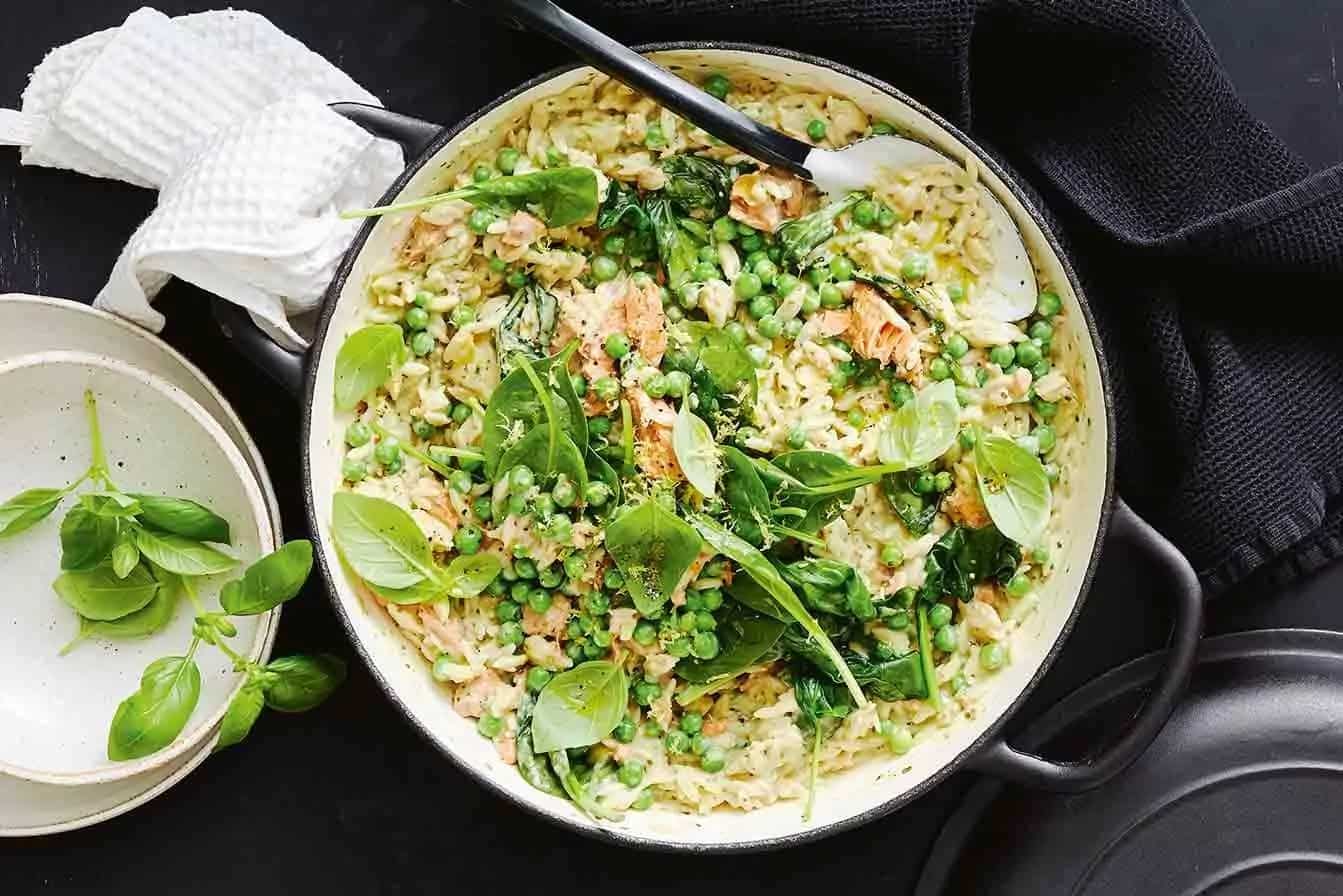 How to make Creamy One-pan Salmon And Risoni Recipe