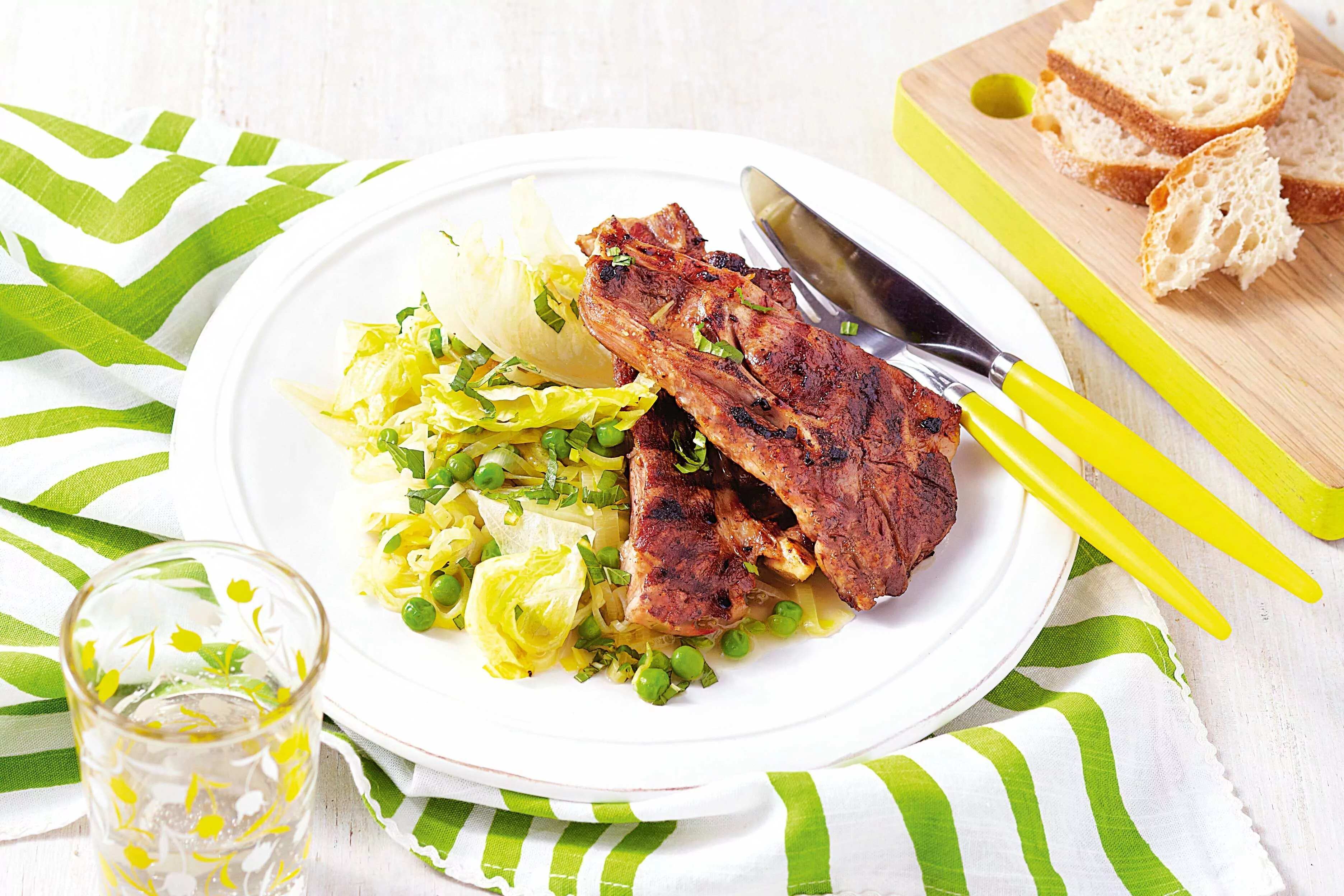 How to make Braised Lettuce And Peas With Lamb Recipe