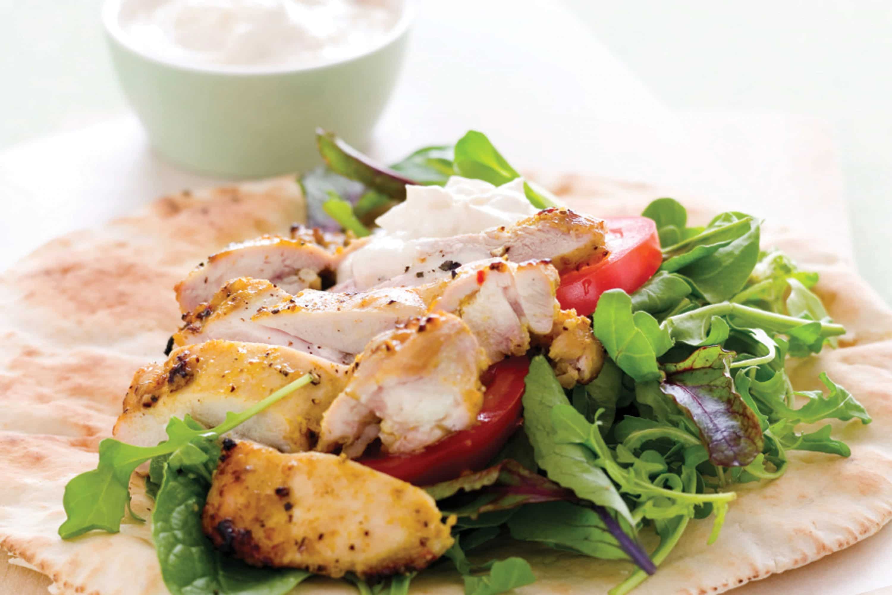 How to make Moroccan Chicken Wrap With Tahini Sauce Recipe