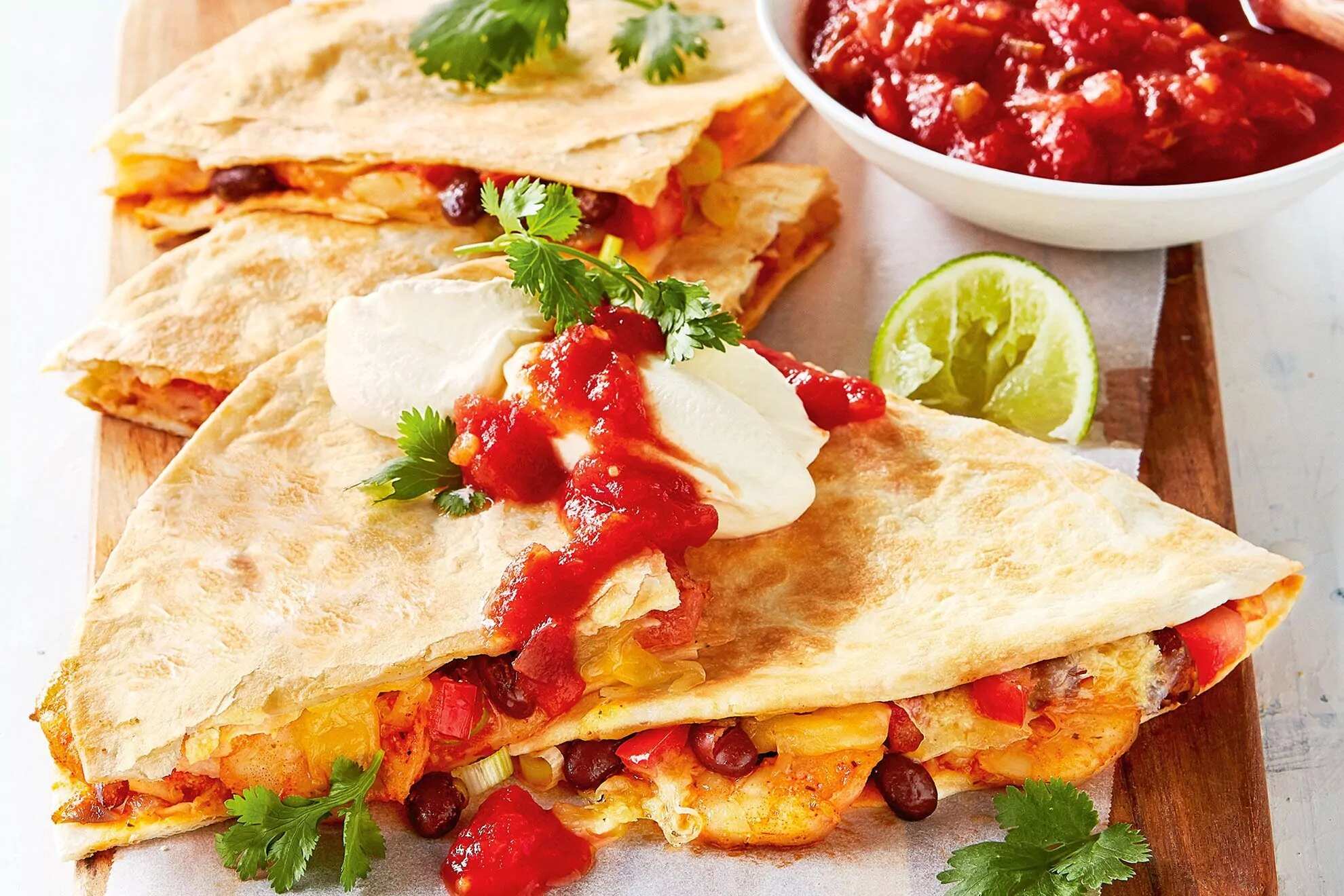 How to make Prawn And Black Bean Quesadillas Recipe