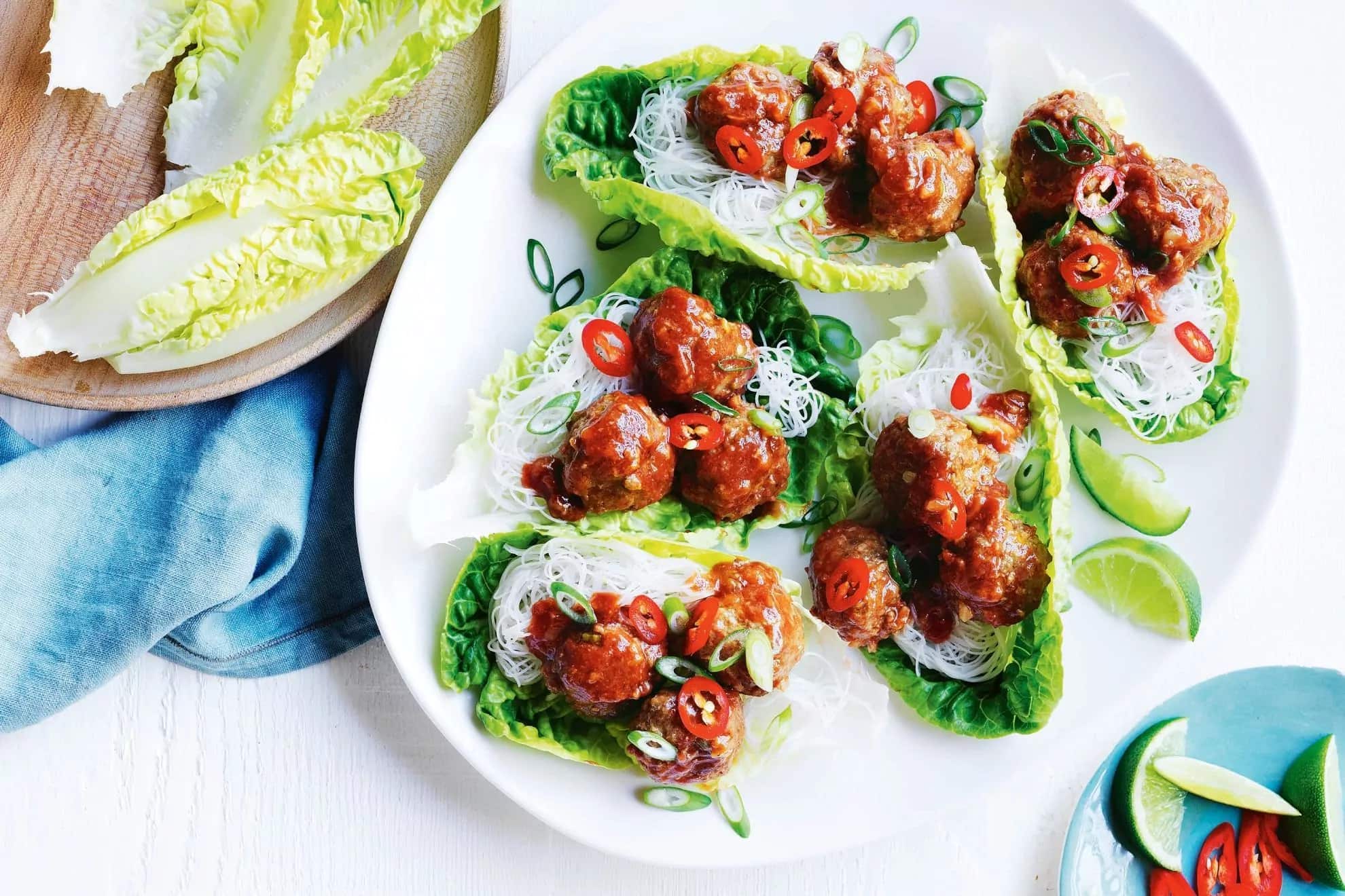 How to make Sticky Plum Meatball Lettuce Cups Recipe