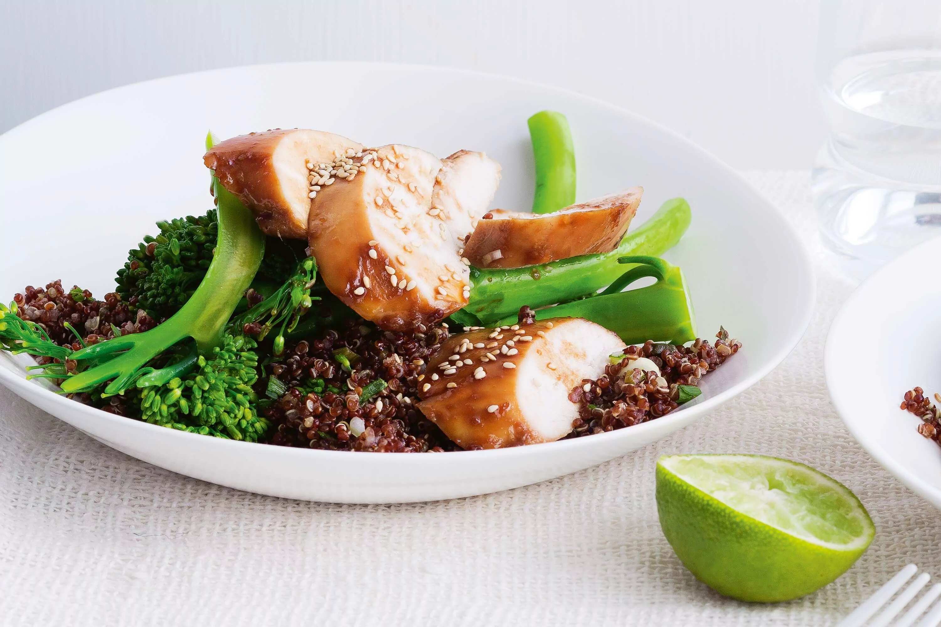 How to make Tamari And Maple Glazed Chicken Breast With Ginger Quinoa ...