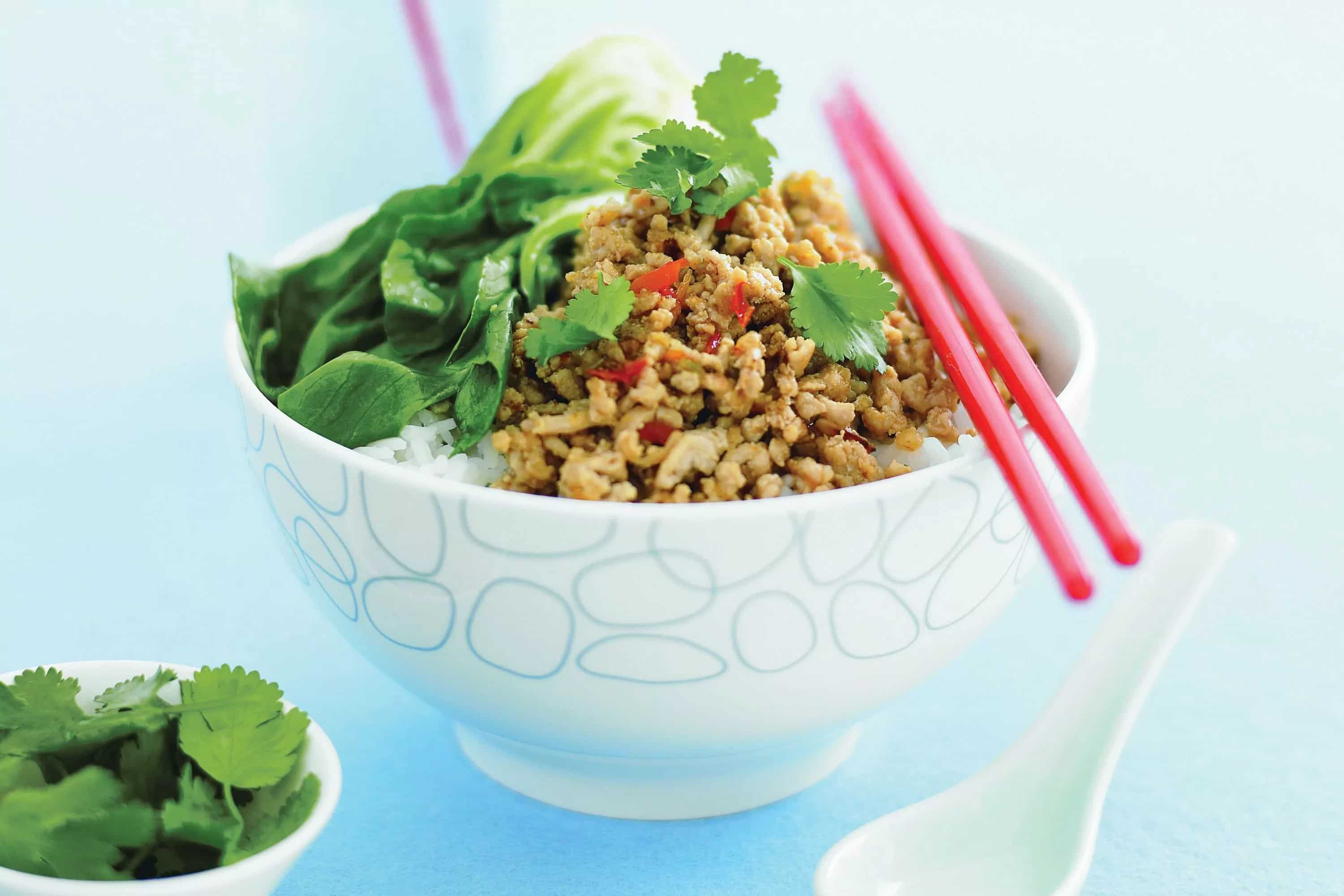 How to make Thai-flavoured Chicken Mince With Rice Recipe