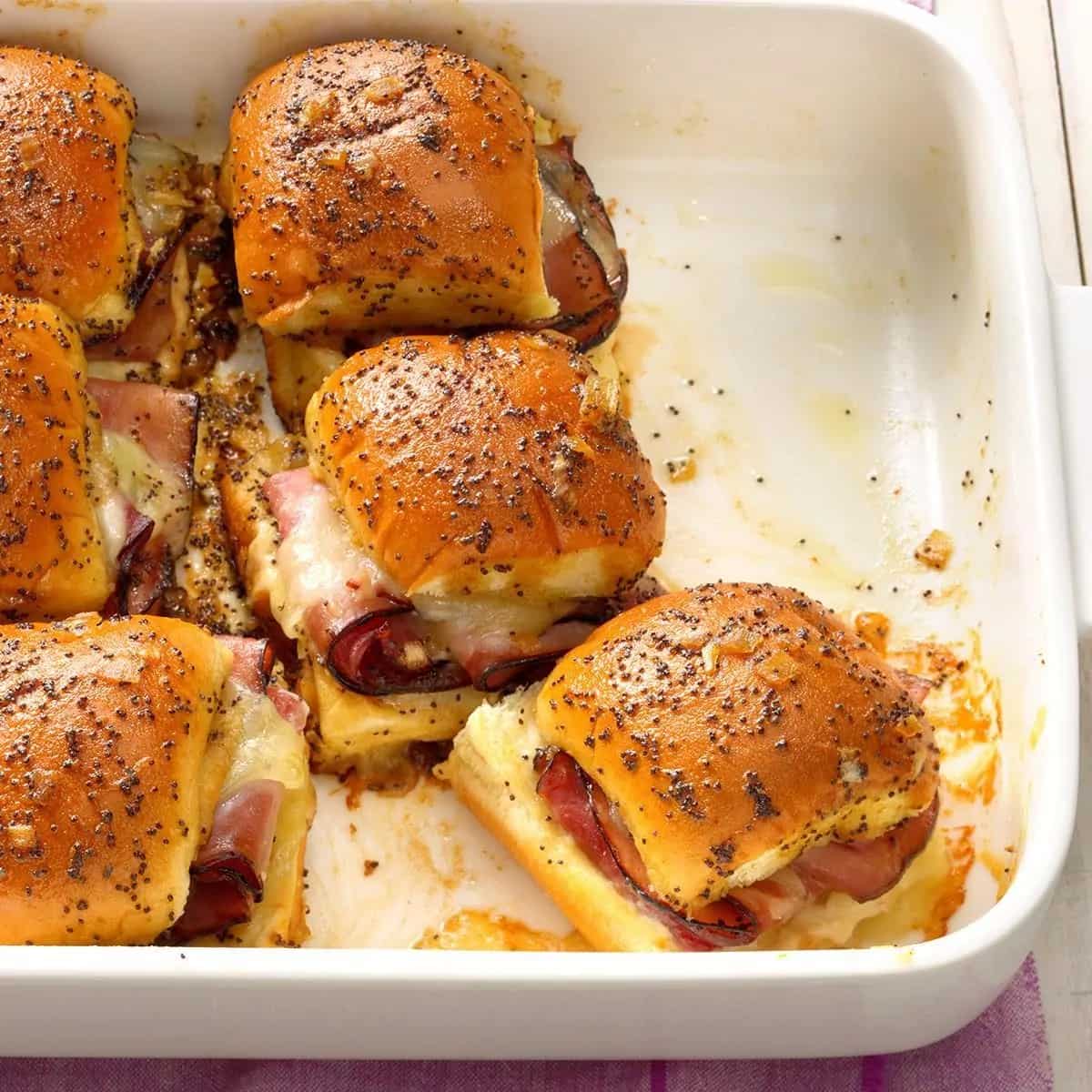 How to make Caramelized Ham & Swiss Buns Recipe