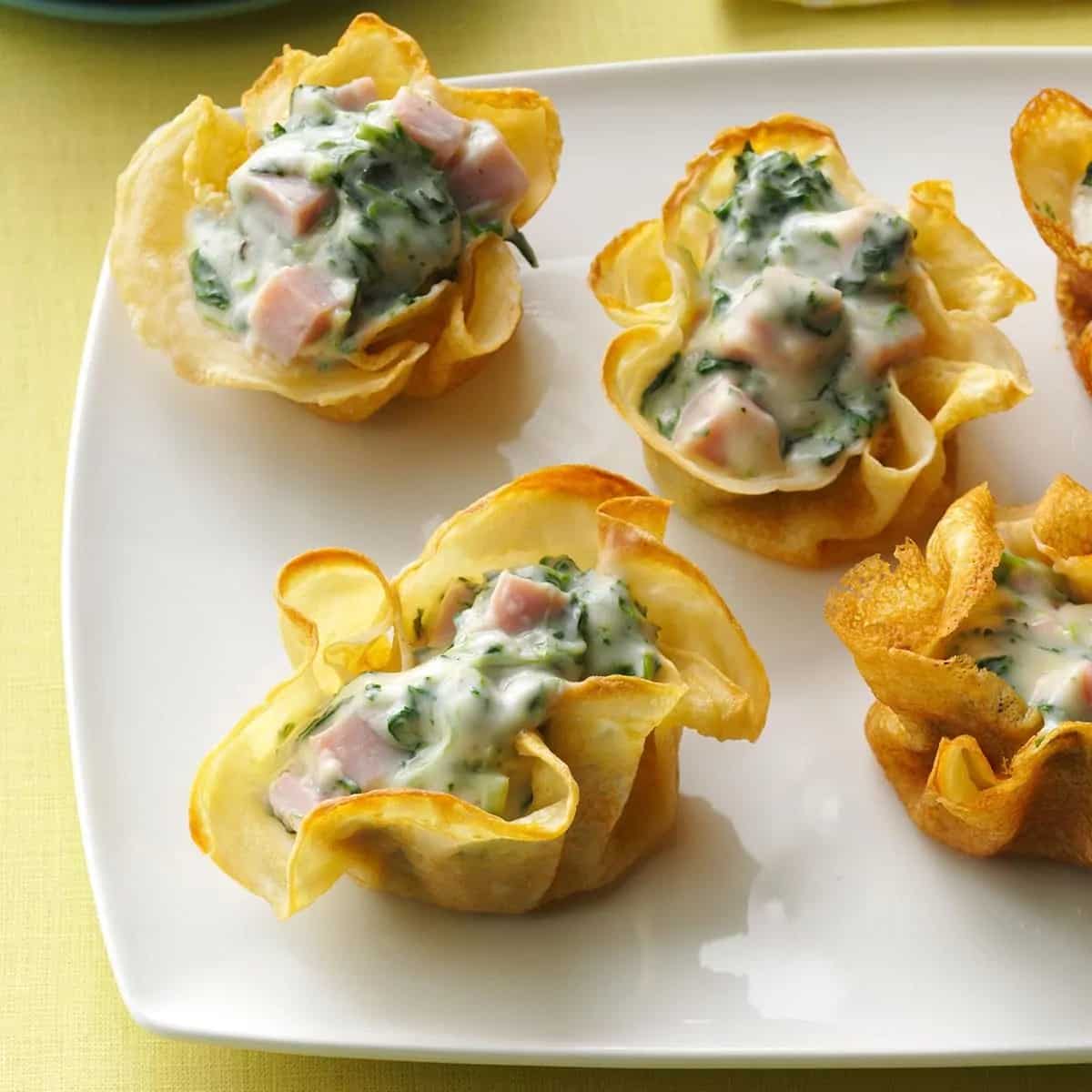 How to make Ham-spinach Crepe Cups Recipe