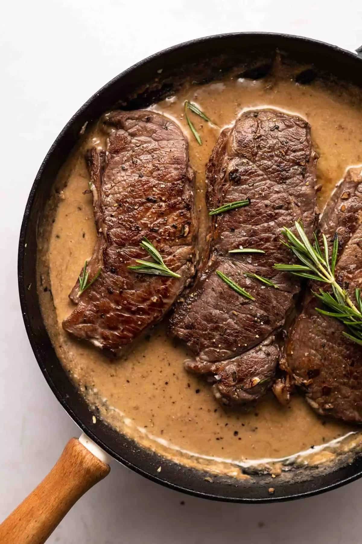 How to make Rosemary Garlic Steak With Sherry Cream Sauce Recipe