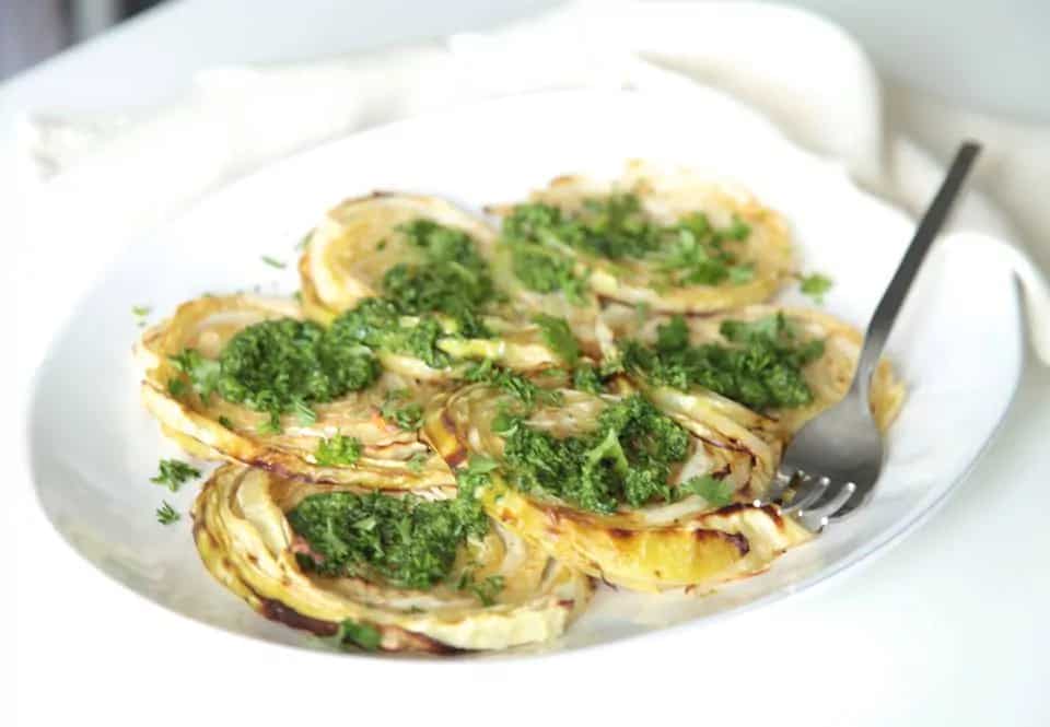 How to make Roasted Cabbage With Pesto Recipe