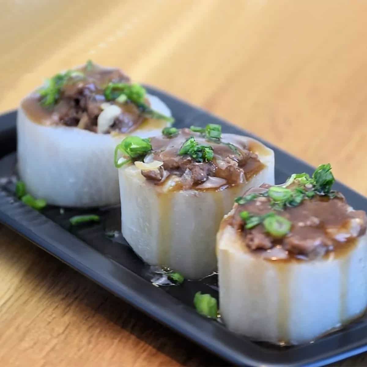 How to make Chinese Beef Mince In Daikon Cups Recipe