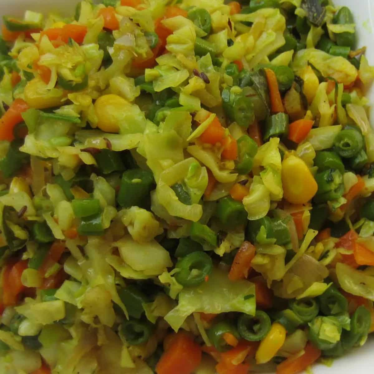 How to make Mixed Vegetables With Cabbage Recipe