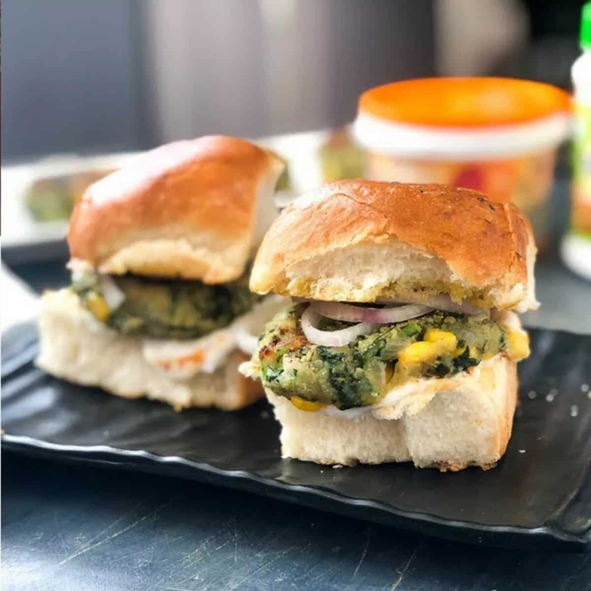 How to make Homemade Vada Pav With Spinach Corn Tikki Recipe