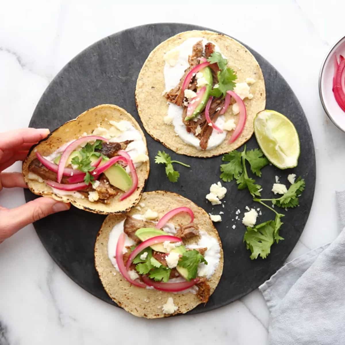 How to make Carnitas Tacos With Pickled Red Onion Recipe